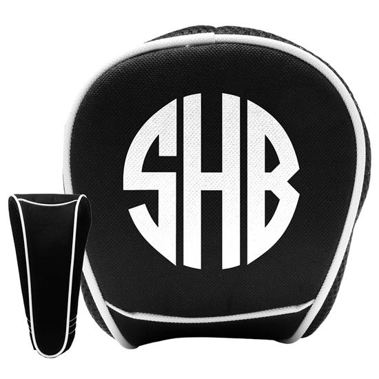 Personalized Driver Monogram Headcover - Black-White Golfballs.com