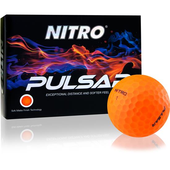 Nitro Pulsar Matte Finish Orange Golf Balls Golfballs.com
