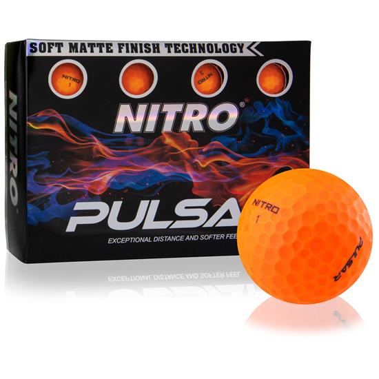 Nitro Pulsar Matte Finish Orange Golf Balls Golfballs.com