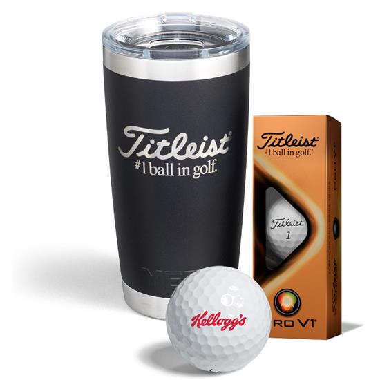 Titleist 20oz Yeti Rambler Tumbler with 3-Ball Sleeve Golfballs.com